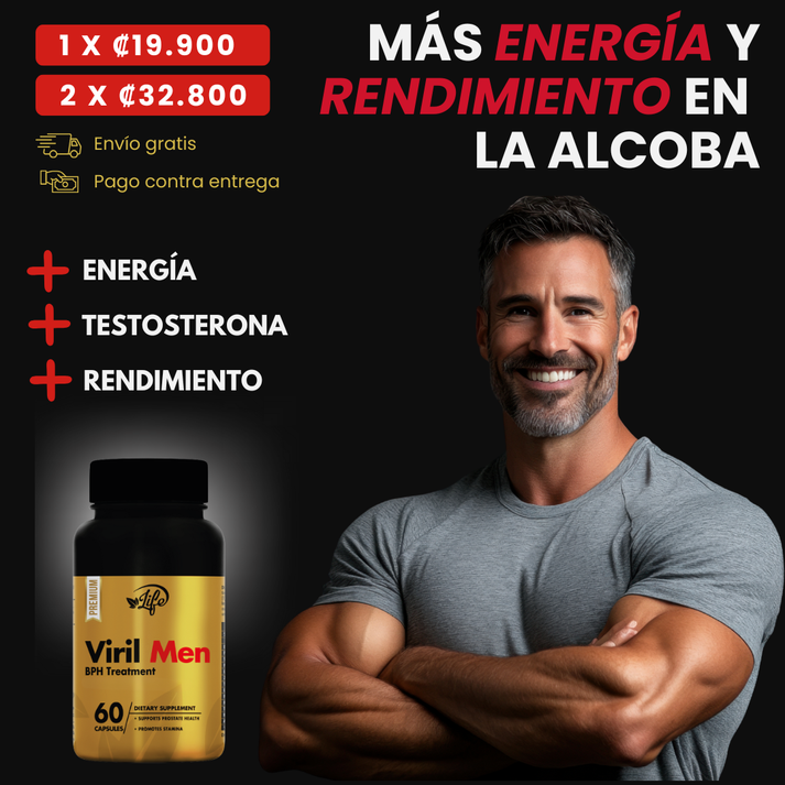 VIRIL MEN TESTOSTERONA Y ENERGÍA 60 CÁP. – Vitaclub